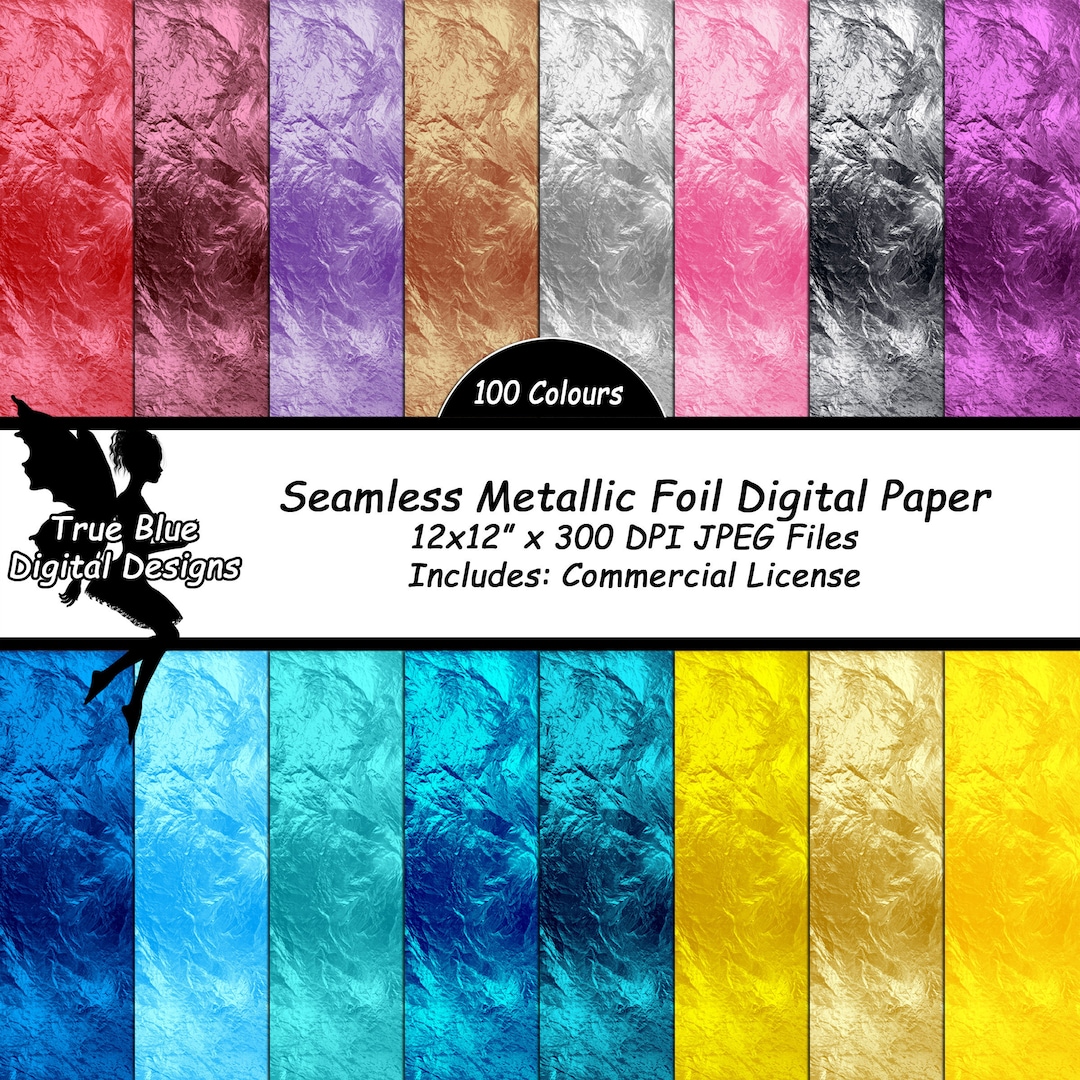 Seamless Metallic Foil, Textures, Metallic Digital Paper, Foil Textures ...