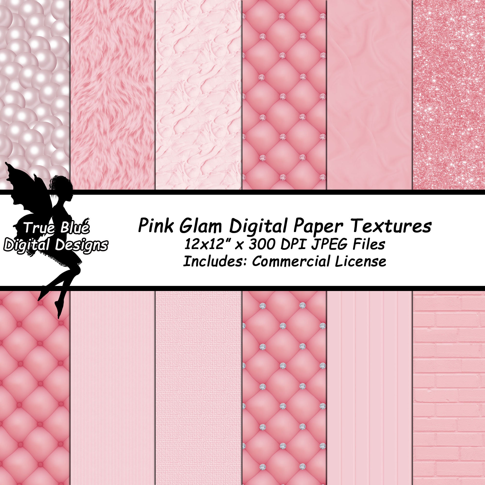 Pink Glam Digital Paper, Glam Textures, Glam Digital Paper, Pink ...