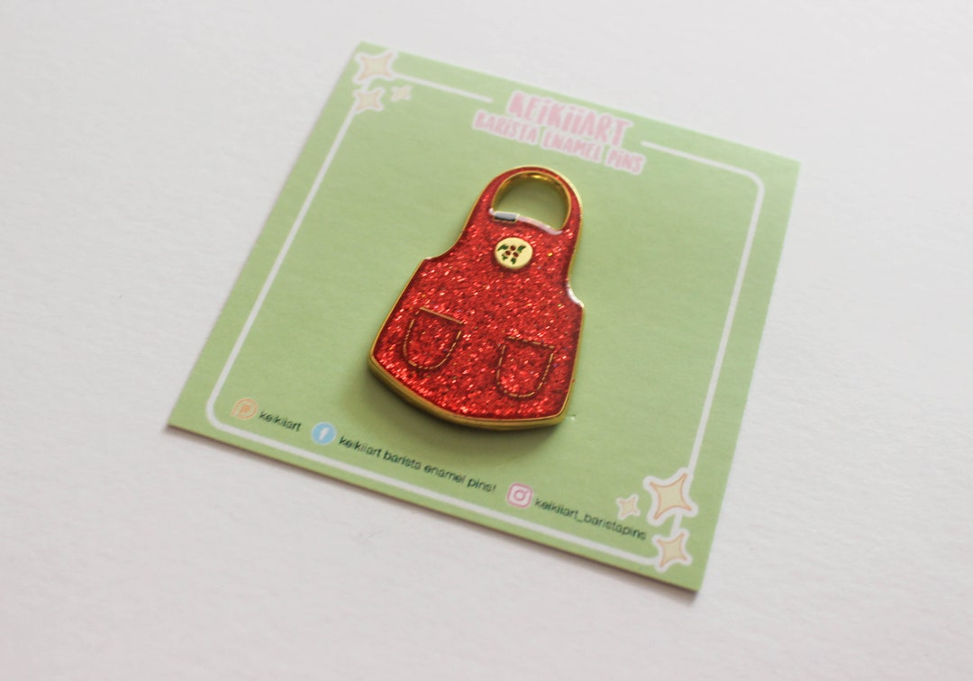 Red Apron Enamel Pin Red Apron Holiday Pin Starbucks Barista Inspired ...