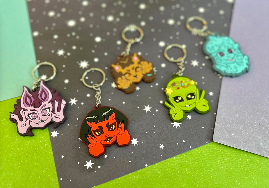 2 Monster Girl PVC Rubber Keychains Monster Girl Keychain Monster Girl ...