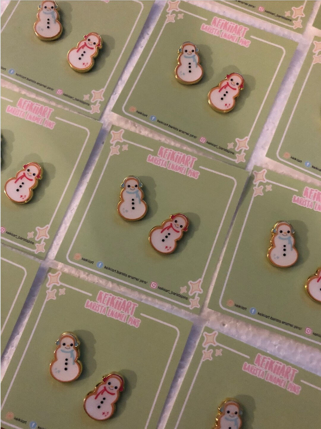 Snowman Cookie Mini Spacer Enamel Pins Barista Enamel Pins Starbucks ...