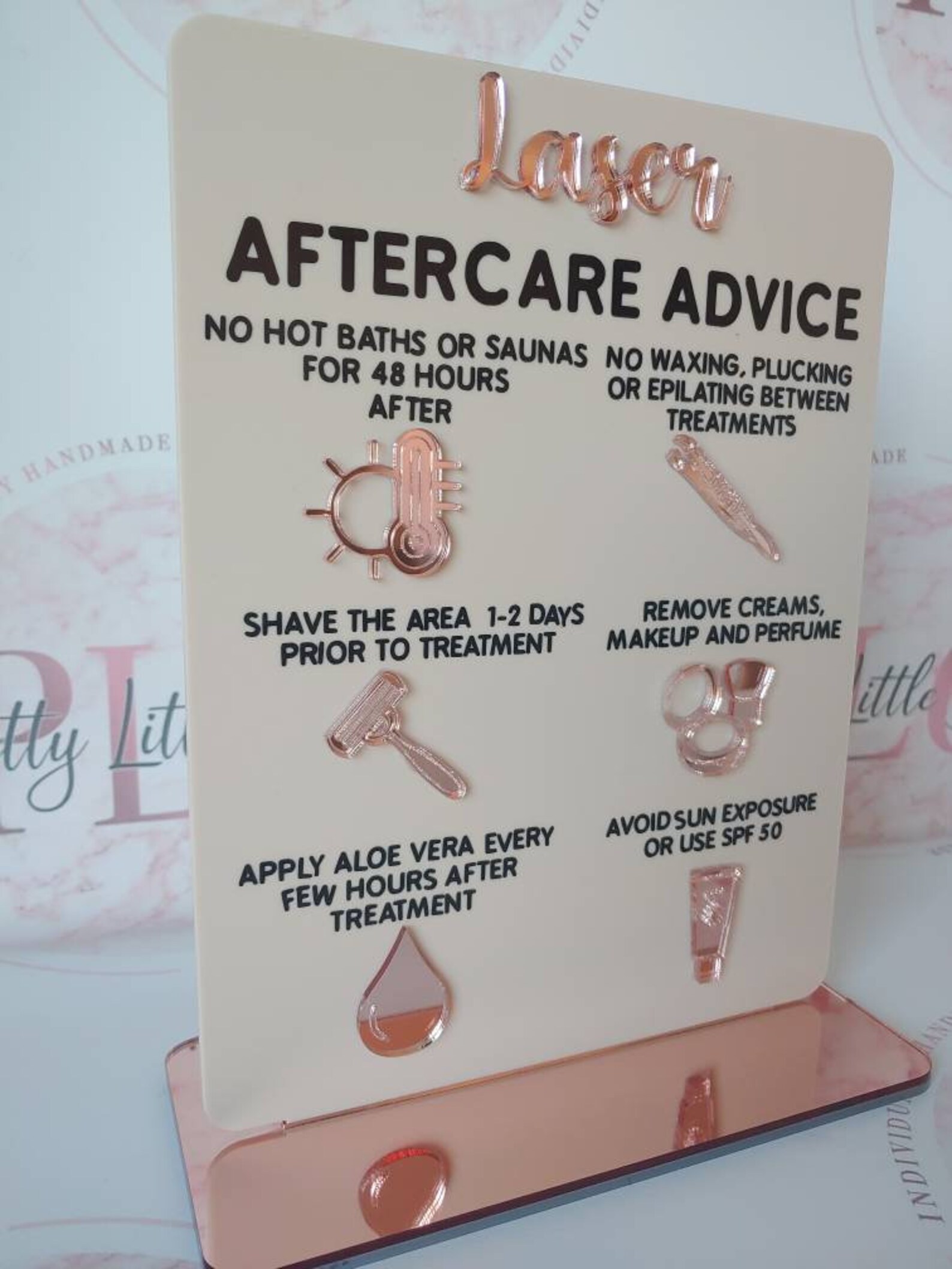 Aftercare Sign/ Laser Aftercare Sign/salon Decor/beauty Decor/ 3d ...