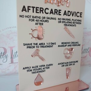 Aftercare Sign/ Laser Aftercare Sign/salon Decor/beauty Decor/ 3d ...