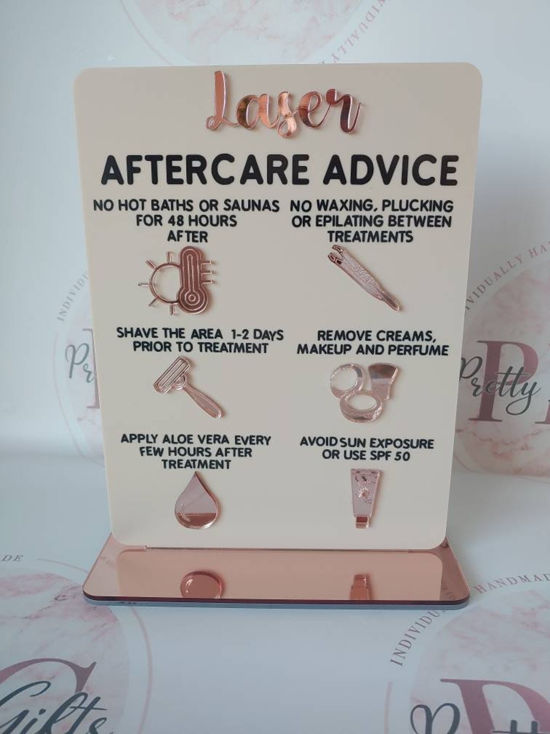 Aftercare Sign/ Laser Aftercare Sign/salon Decor/beauty Decor/ 3d ...