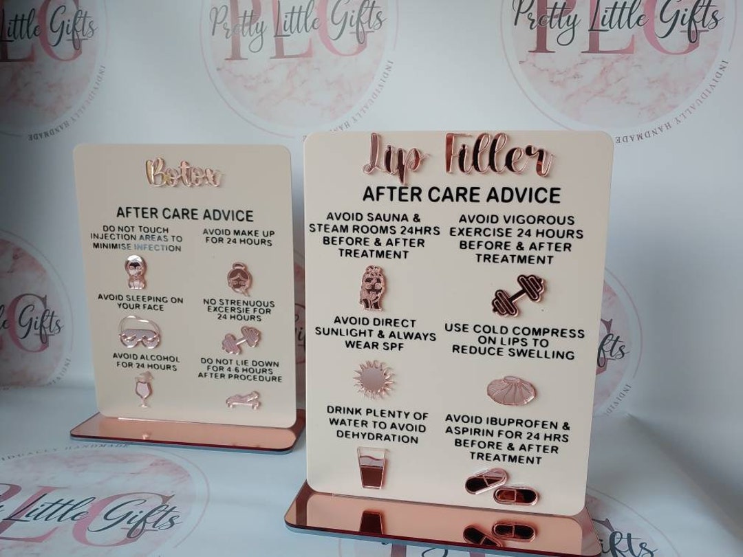 3D Aesthetics Aftercare Sign Set/ Lip Filler After Care/ Botox ...