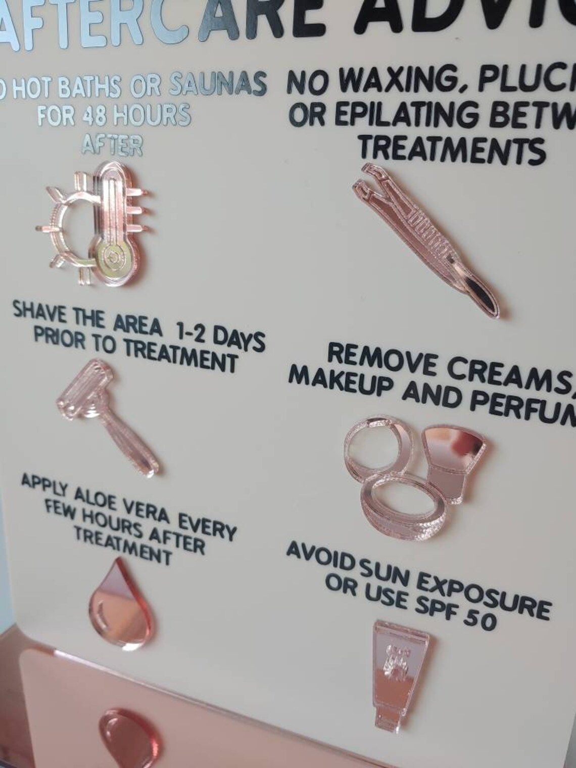 Aftercare Sign/ Laser Aftercare Sign/salon Decor/beauty Decor/ 3d ...