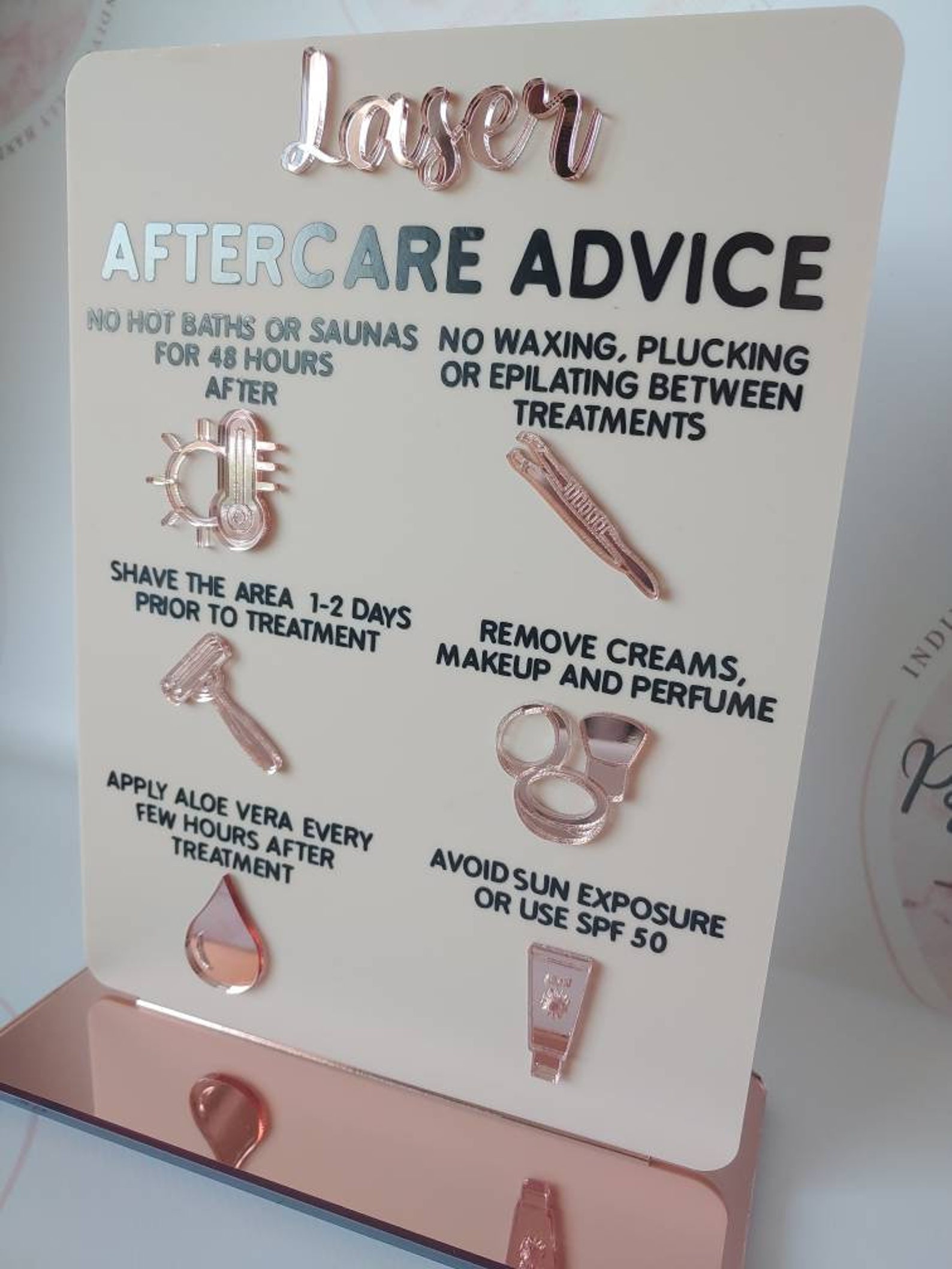 Aftercare Sign/ Laser Aftercare Sign/salon Decor/beauty Decor/ 3d ...