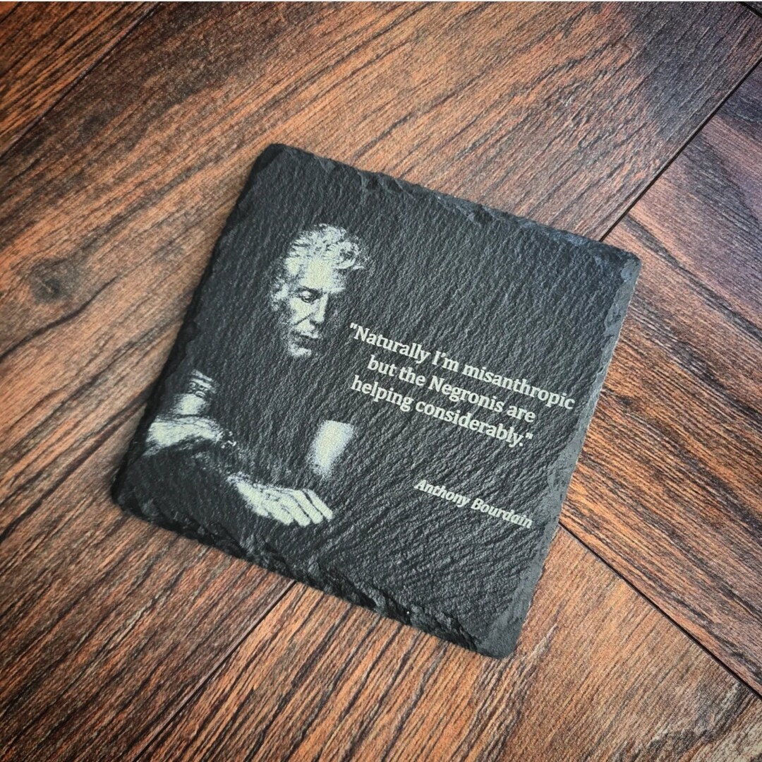 Anthony Bourdain Negroni Quote Coaster Tea Coffee Gin Beer Wine Whisky ...
