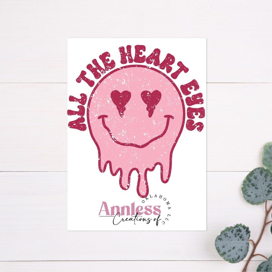 All the Heart Eyes Happy Face Sublimation Transfer Sheet - Etsy