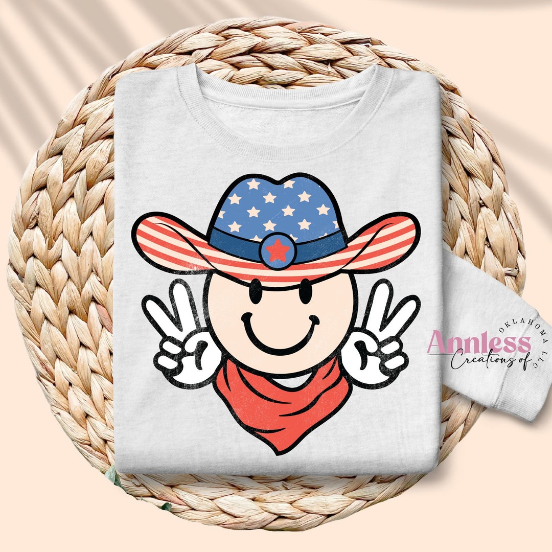 Western Happy Face Sublimation Transfer Ready to Press Ready to Press ...