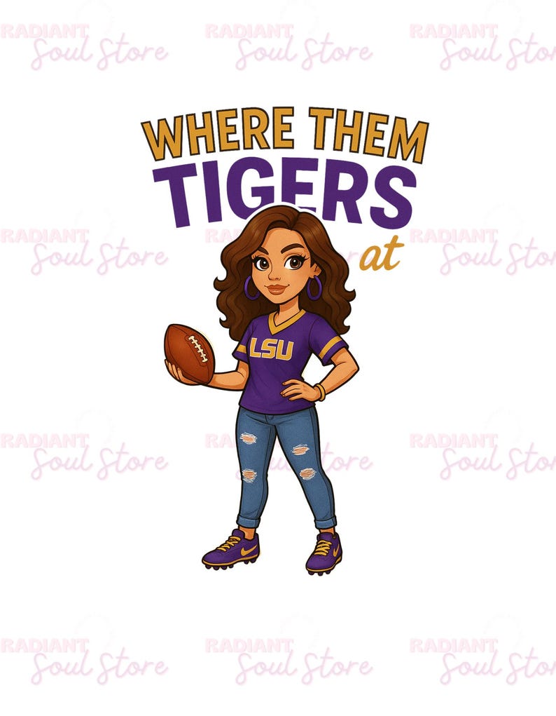 LSU Tigers PNG: Football Fan Art (4 Digital Downloads) - Etsy