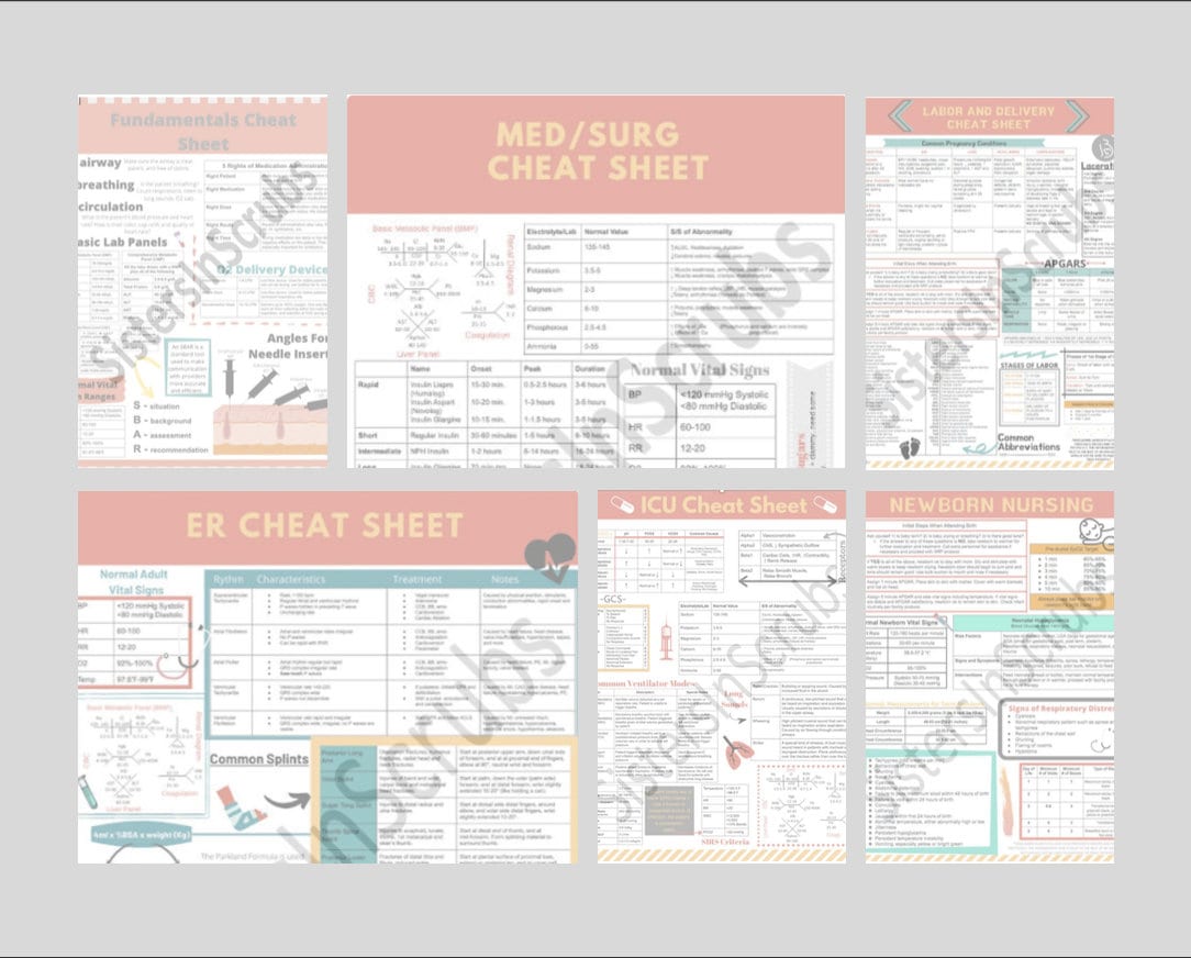 Nursing Cheat Sheets | Nursing School | Nurse Gift | Digital Download ...