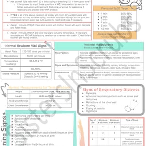 Newborn Nursing Cheat Sheet | Nursing School | Nurse Gift | Digital ...