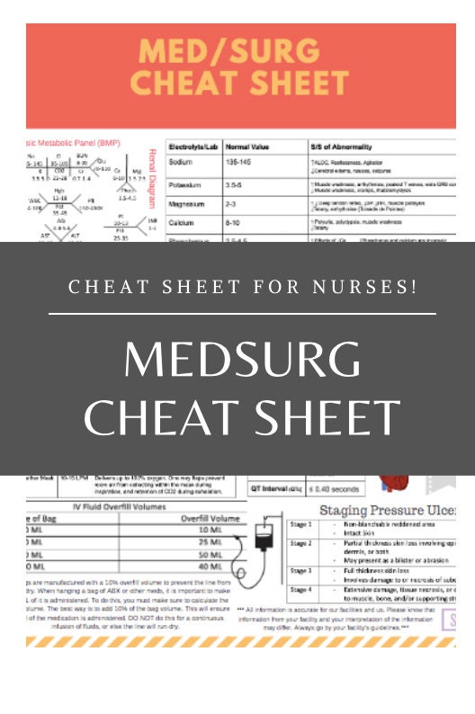 Medical Surgical Nursing | Nursing Cheat Sheet | Nursing Clinical ...