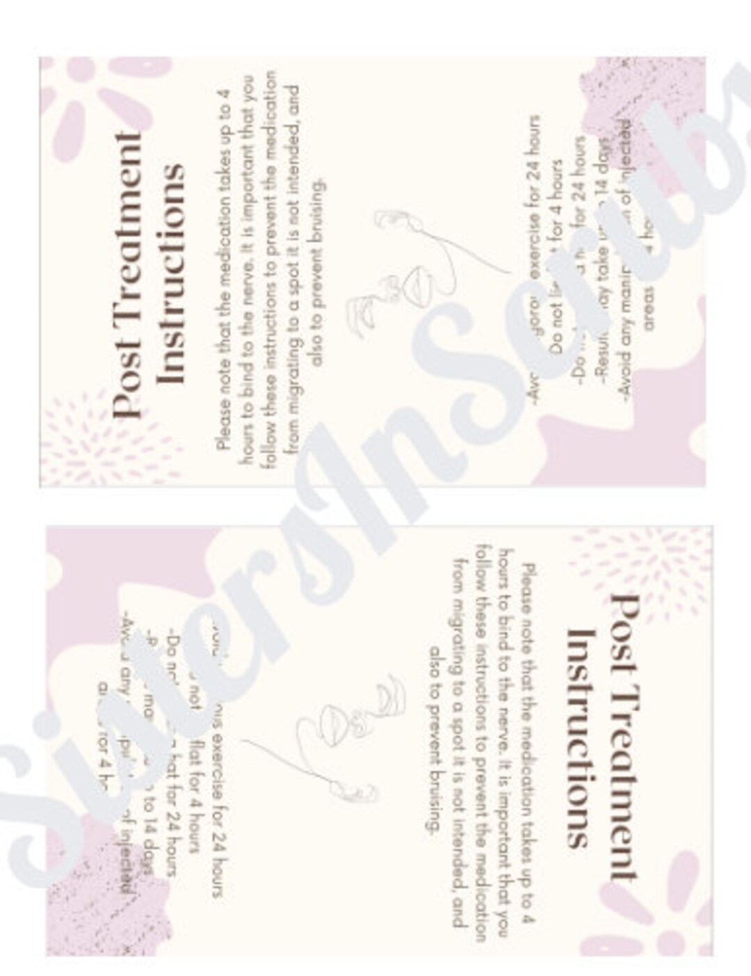 Botox Aftercare Card | Post Care Instructions | Neurotoxin ...