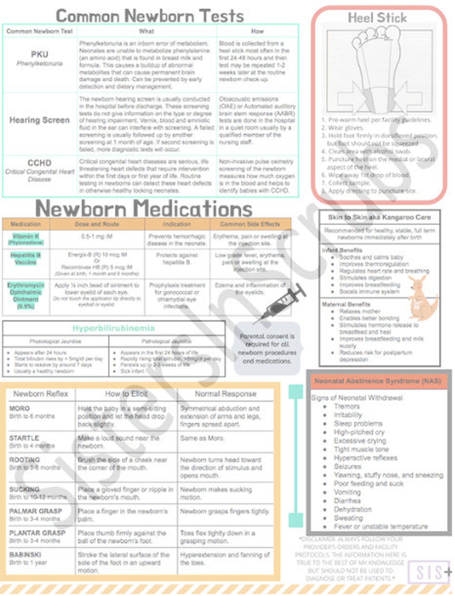 Newborn Nursing Cheat Sheet Nursing School Nurse Gift Printed Laminated ...