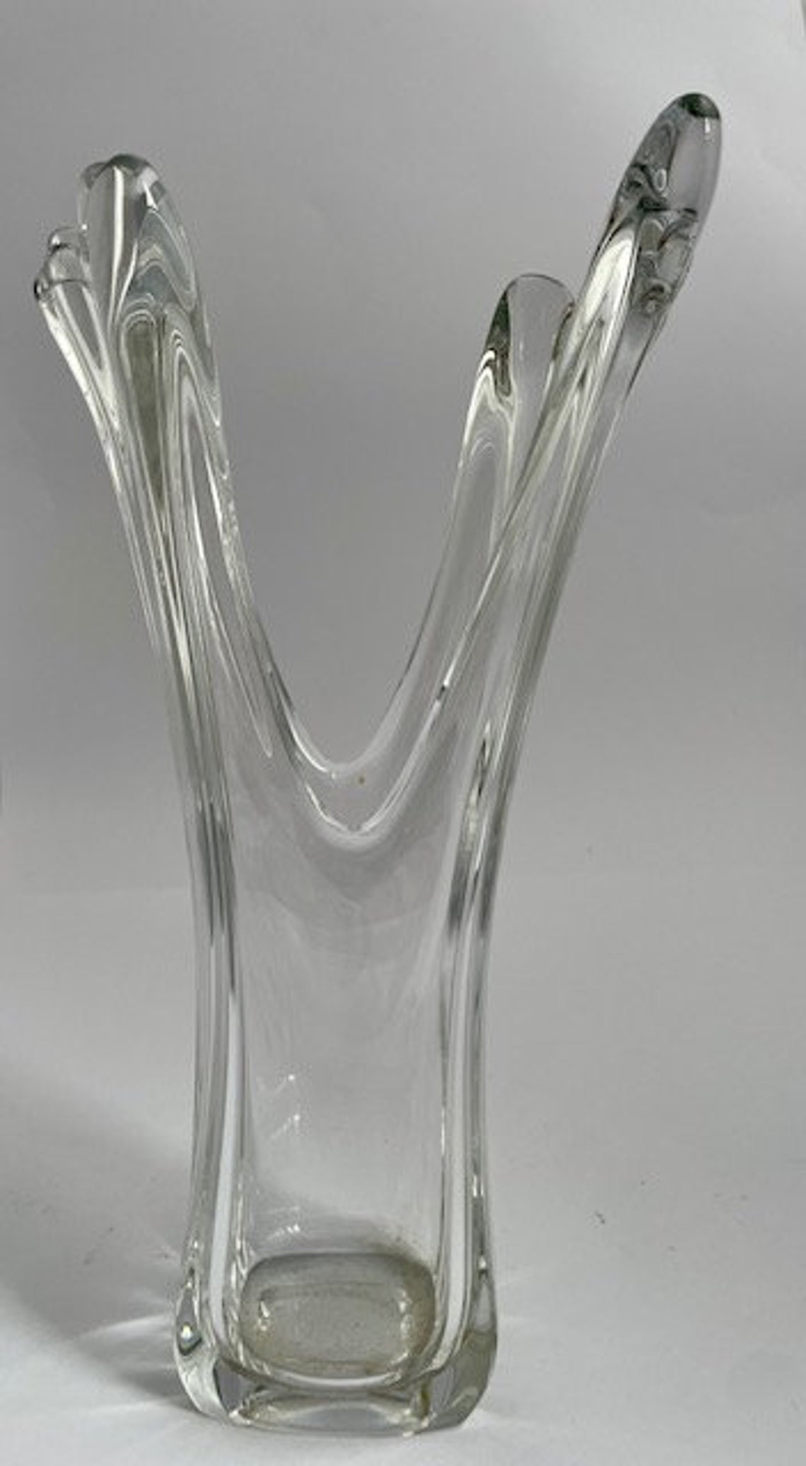 Vintage Clear Koshida Japanese Glass Uneven Stretch Effect Art Glass ...