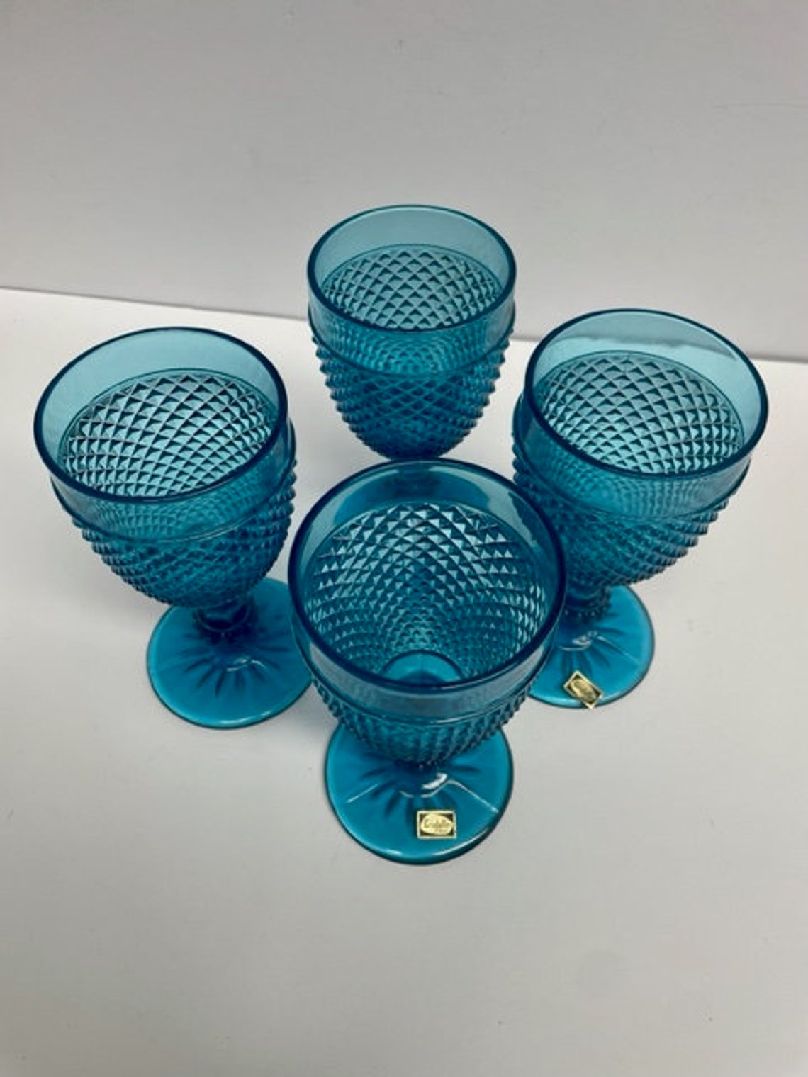 Cristallin Vintage ITALY Italian Made Thick Glass Wine Glasses 'stamped ...