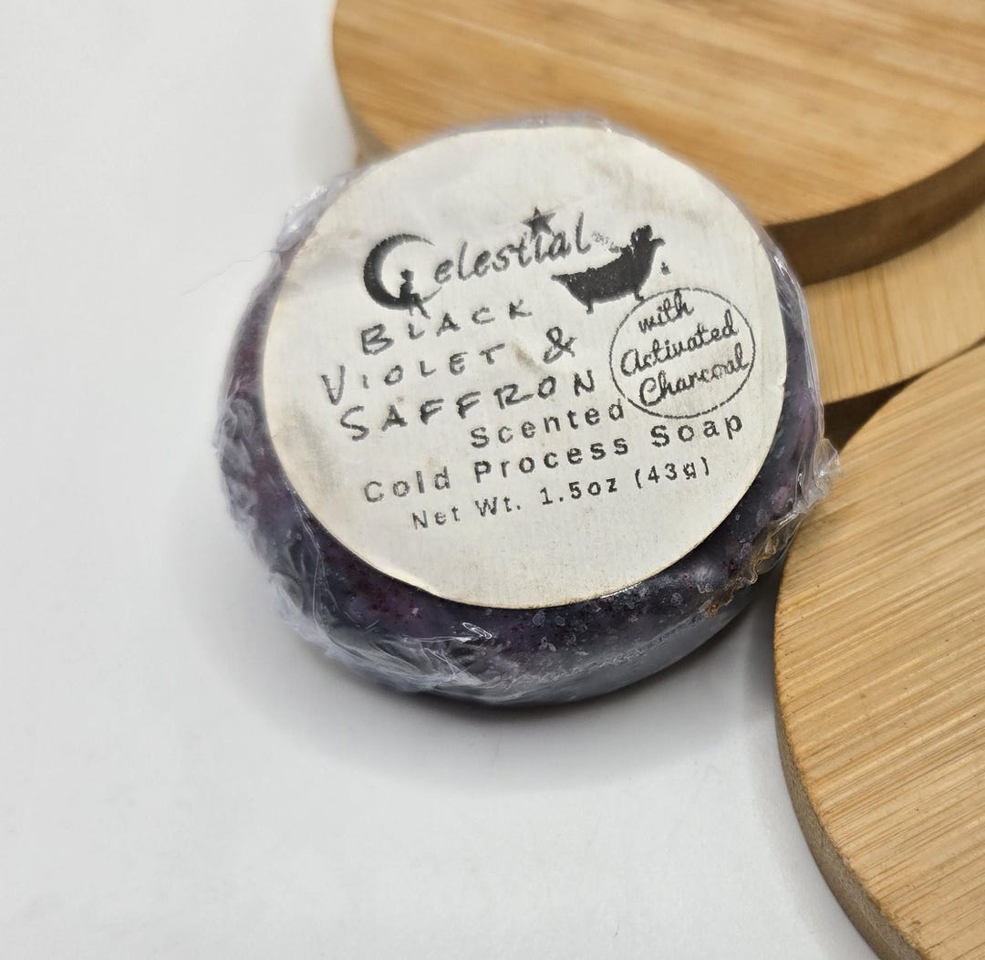 Black Violet & Saffron Scented Cold Process Celestial Soap With ...