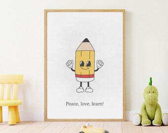 Groovy Educational Poster, Vintage Classroom, Retro Motivational Art ...