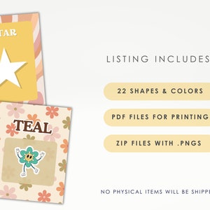 Classroom Shapes and Colors Printable Education Posters, Colorful ...