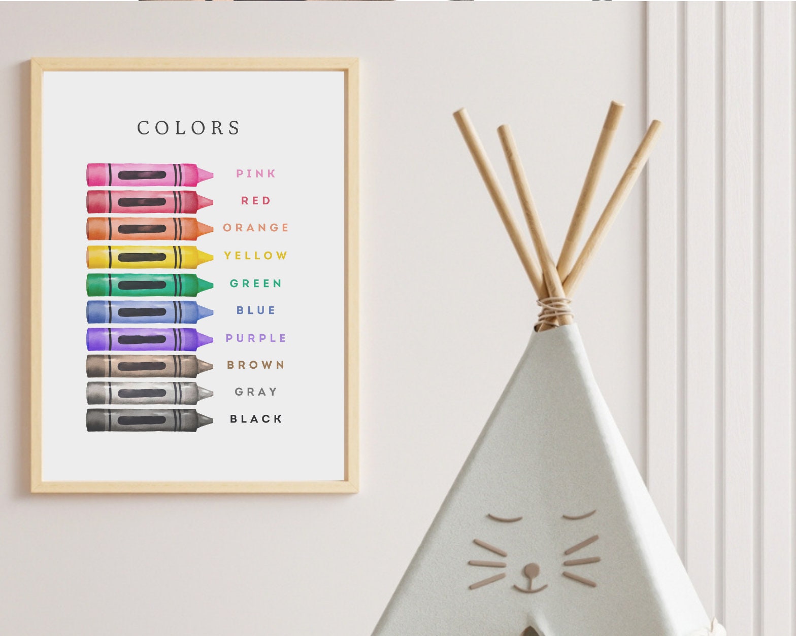 Colors Educational Poster, Playroom Watercolor Art, Colorful Homeschool ...