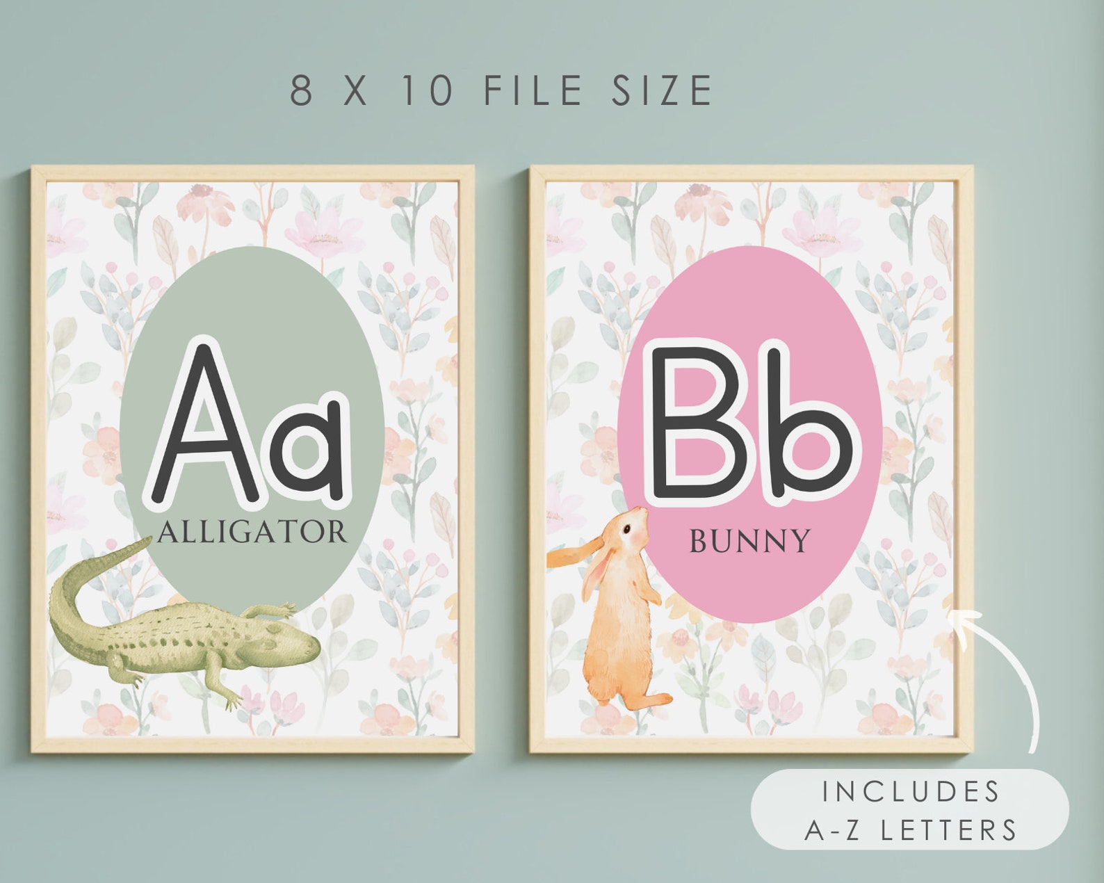 Watercolor Pastel Classroom Decor, Alphabet Posters, Animal Letters ...