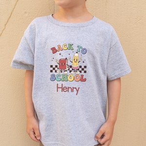 Custom First Day of School Kid's Tshirt With Name, Personalized Back to ...