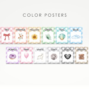 Classroom Shapes and Colors Printable Education Posters, Watercolor ...