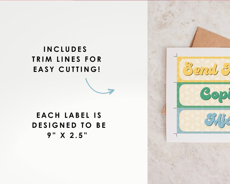 Colorful Groovy Rolling Trolley Cart Labels, Editable Teacher Drawer ...