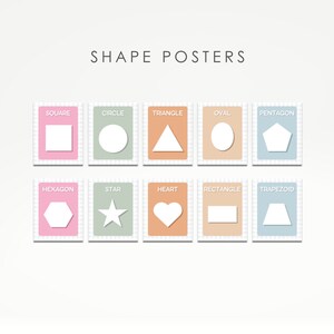 Classroom Shapes and Colors Printable Education Posters, Watercolor ...
