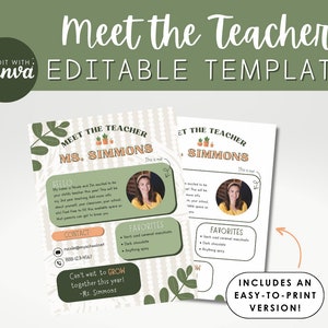 Back to School Meet the Teacher Editable Canva Template - Etsy