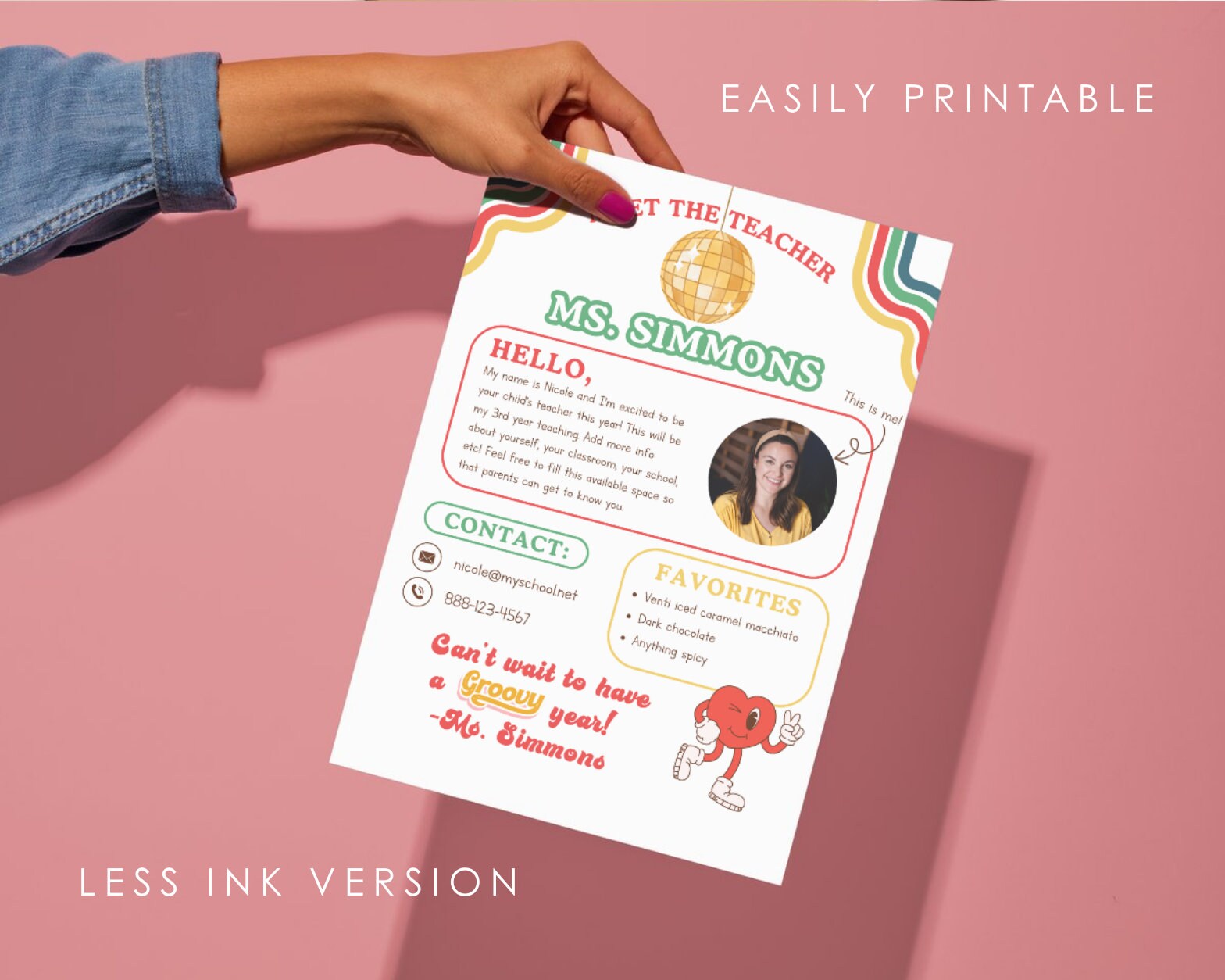 Back to School, Meet the Teacher Editable Canva Template, Colorful ...