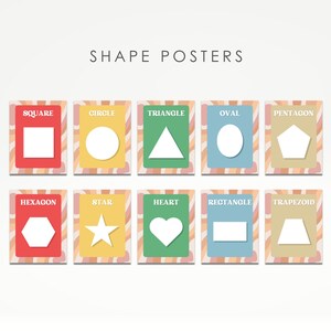 Classroom Shapes and Colors Printable Education Posters, Colorful ...