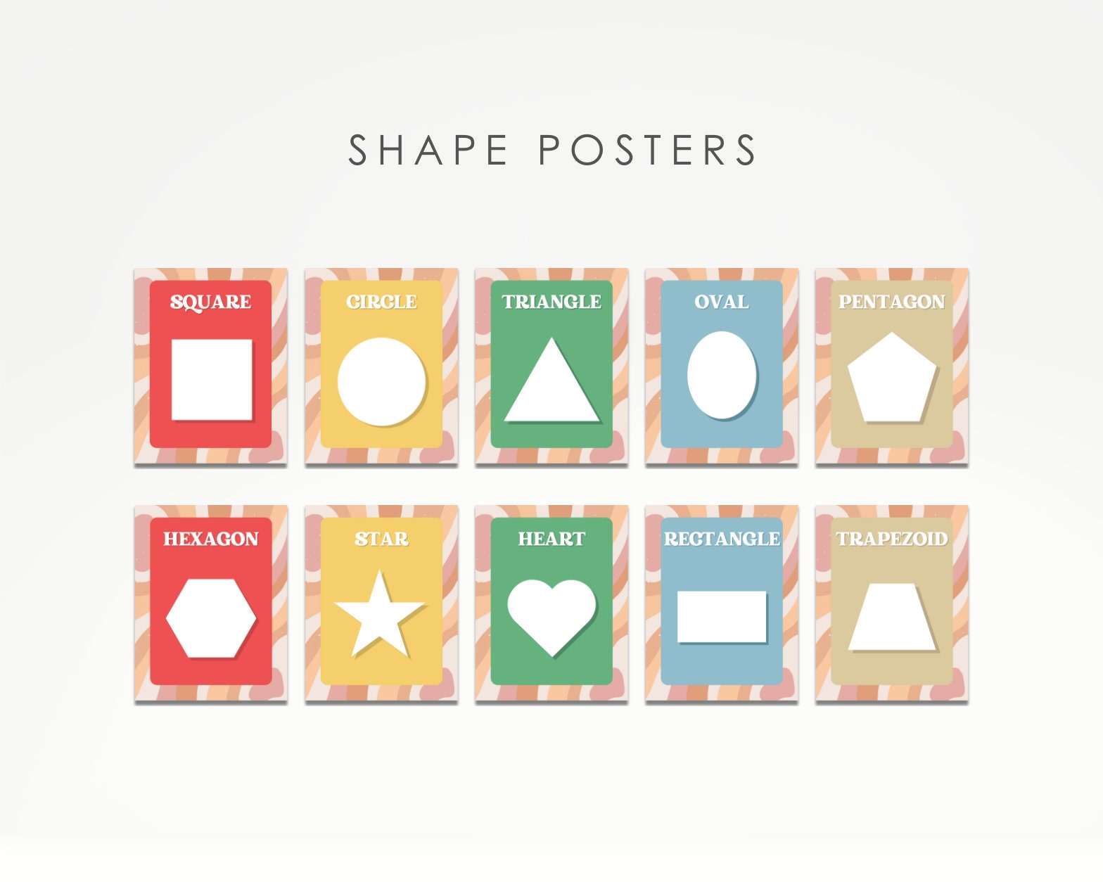 Classroom Shapes and Colors Printable Education Posters, Colorful ...