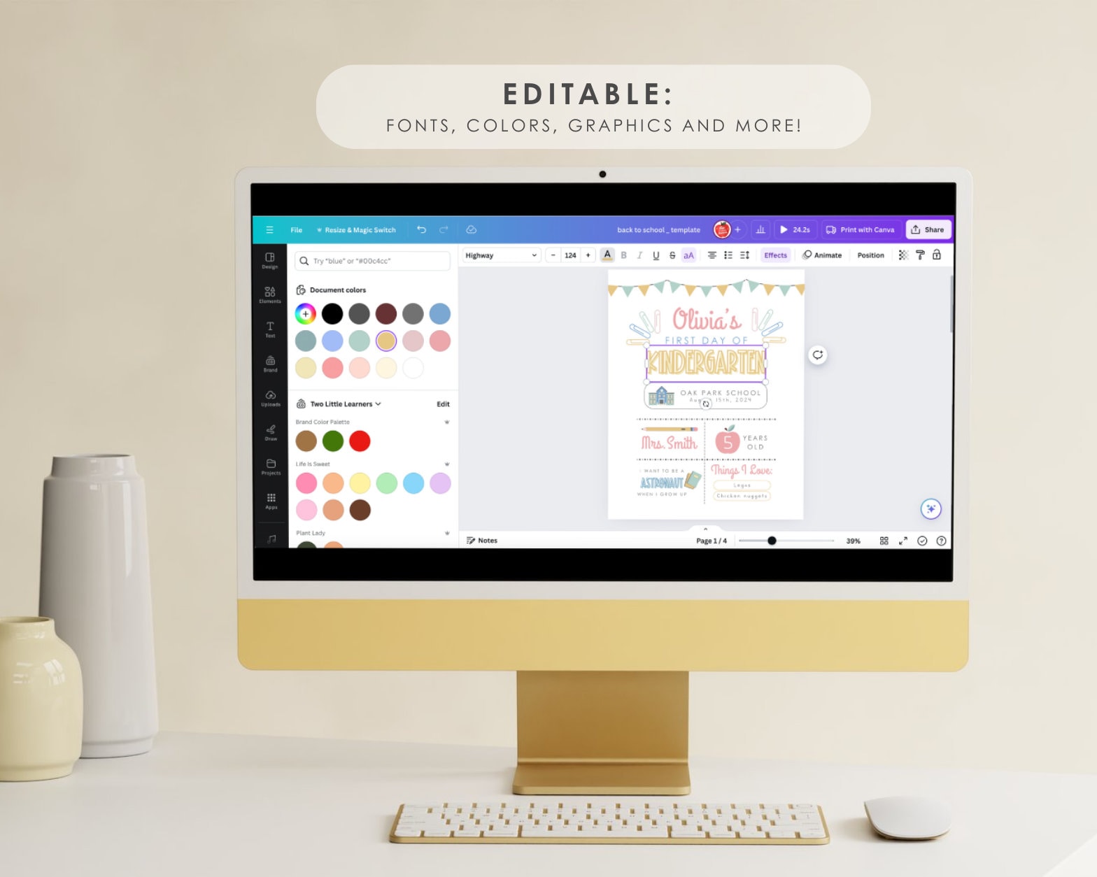 First Day of School Printable, Back to School Template, First Day of ...