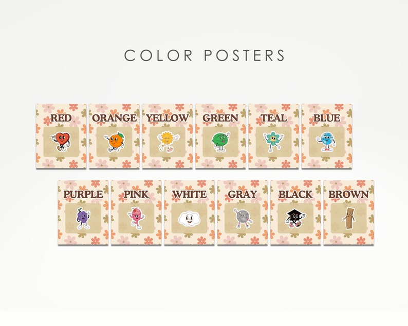 Classroom Shapes and Colors Printable Education Posters, Colorful ...