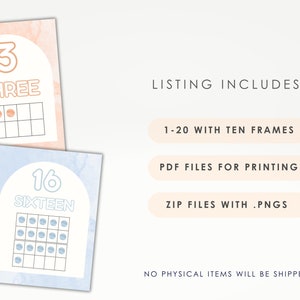 Number Ten Frame Classroom Posters, Printable Education Posters ...