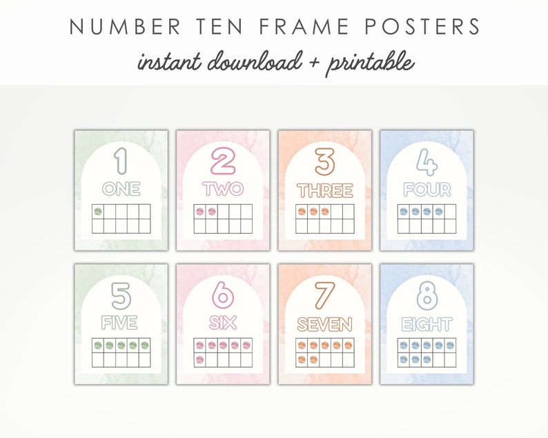 Number Ten Frame Classroom Posters, Printable Education Posters ...
