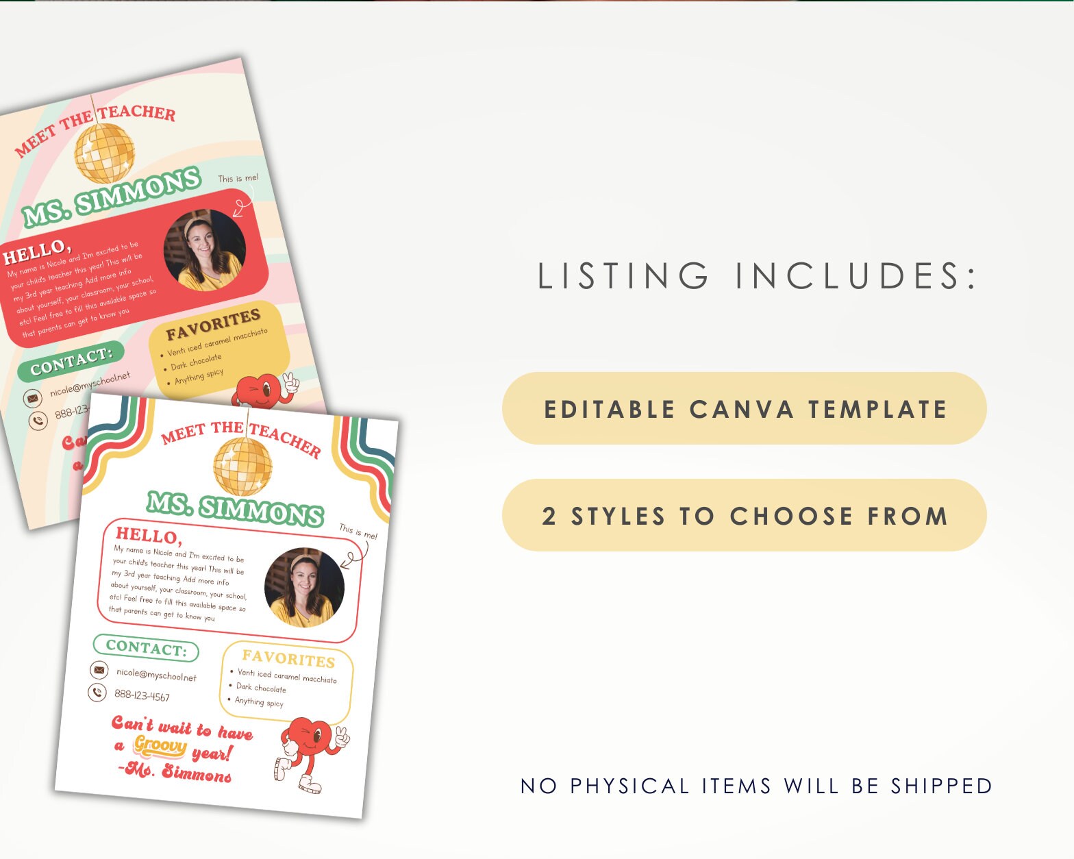 Back to School, Meet the Teacher Editable Canva Template, Colorful ...