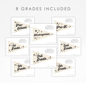 School Grade Level Pennant Flags, 1st Day of School, First Day of ...