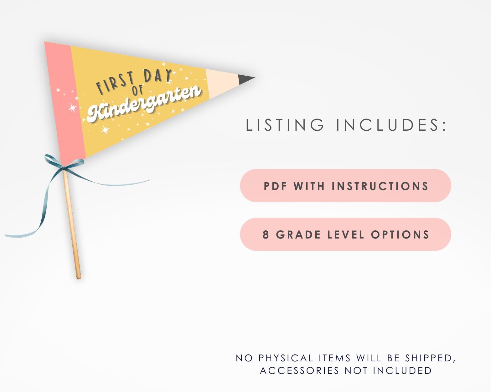 First Day of School Pennant Flag, 1st Day of School, First Day of ...