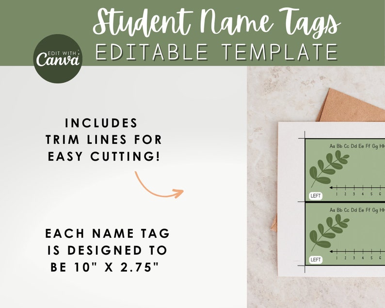Plant Lady Classroom Decor, Student Name Tags Editable Canva Template ...