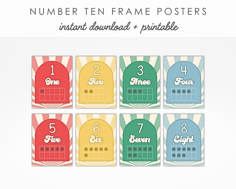 Number Ten Frame, Klassenzimmer Poster, druckbare Bildung Poster, bunte ...