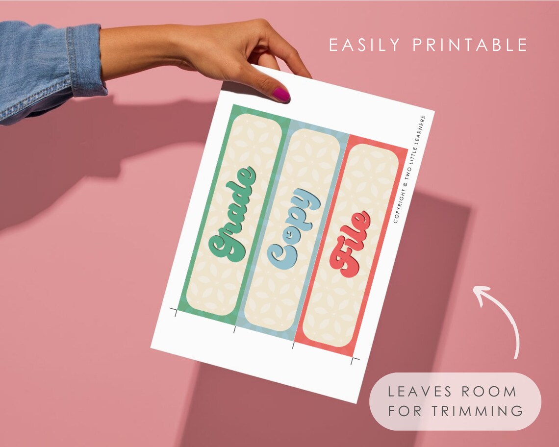 Colorful Groovy Rolling Trolley Cart Labels, Editable Teacher Drawer ...