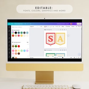 Groovy Retro Classroom Bulletin Board Letters, Editable in Canva ...