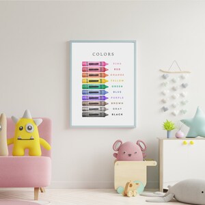 Colors Educational Poster, Playroom Watercolor Art, Colorful Homeschool ...