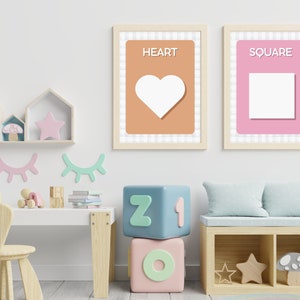 Classroom Shapes and Colors Printable Education Posters, Watercolor ...