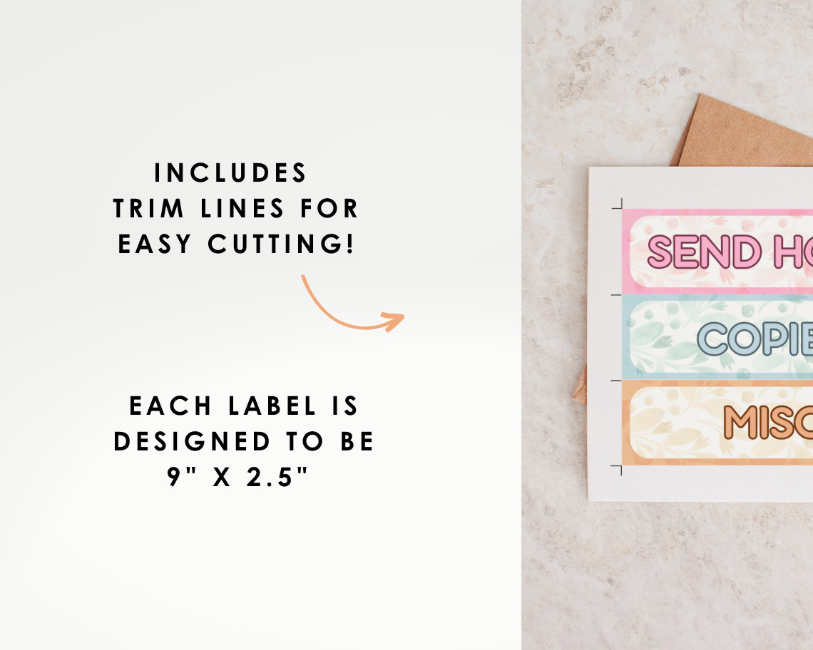 Watercolor Pastel Rolling Cart Labels, Editable Teacher Drawer Label ...