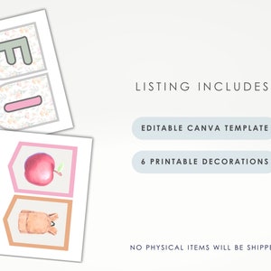 Watercolor Pastel Classroom Decor, Bulletin Board Letters, Editable in ...